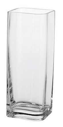 Leonardo Kasten-Vase Lucca, moderne Blumenvase, handgefertigtes Unikat in rechteckiger Form aus Glas, H 30 x B 11-cm, 014327