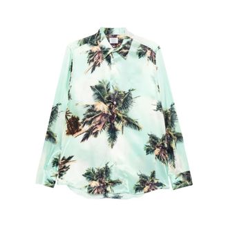 Mazzarelli Homme, Chemises, Vert, Taille: 4XL 47137 Seta LS Hawai