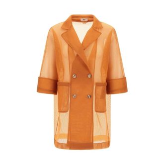 Herno Femme, Manteaux, Orange, Taille: 36 FR Manteau crois&eacute; &agrave; quatre boutons
