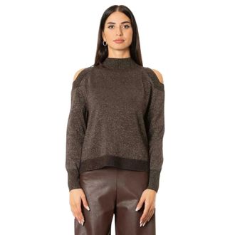 D.exterior Femme, Pulls, Brun, Taille: 42 FR Maglia lupetto spalle scoperte