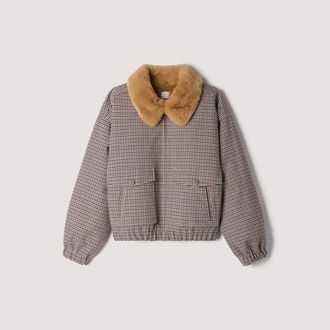 Sandro Manteau doubl&eacute; fausse fourrure