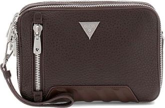 Guess sac à épaule bandoulière sac à poignet Torino Camera Bag Double Zip Dark Brown marron foncé