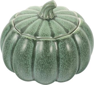 Amosfun Keramik-Schüssel in Kürbisform mit Deckel, Dampfdose für Suppe, Pudding, Snacks, Aufbewahrung, süßes Bonbon-Design, für Partys und Festivals