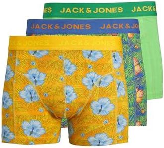 Jack & Jones Jachawaii Trunks Lot de 3 sn Cale&ccedil;on Boxeur, Bleu Palais/Pack : Haute visibilit&eacute; - Vert Irlandais, XXL Homme