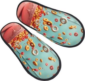 Generic Pantoufles Impression de c&eacute;r&eacute;ales color&eacute;es flottantes Respirant Chaussons en Feutre Confortable Classiques Maison Pantoufles Int&eacute;rieur Maison L