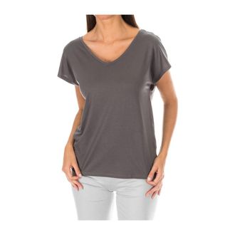 Tommy Hilfiger T-Shirt mit kurzem &Auml;rmel und V-Ausschnitt - - Tops - Damen - Grau - S