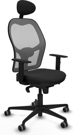 Piqueras y Crespo Jorquera B&uuml;rostuhl mit 1D-Armen, h&ouml;henverstellbarer Lendenwirbelst&uuml;tze und festem Kopfteil, ausgestattet mit 5 Positionen und eingespritztem Schaumsto