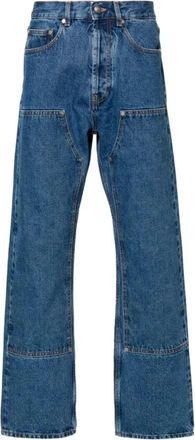 Palm Angels Homme, Jeans, Bleu, Taille: W33 Jeans &agrave; panneaux droits et logo en relief