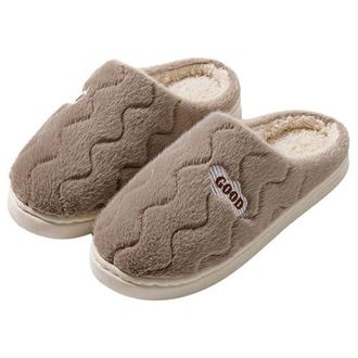 Generico Chaussons dhiver pour femme en peluche chaude, douce et chaude, en laine doubl&eacute;e, 2026 pour lint&eacute;rieur et lext&eacute;rieur, Caf&eacute;, 42 EU