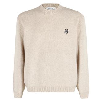 Maison Kitsun&eacute; Fox Head Milano Jumper - - Knitwear - Herren - Braun - L