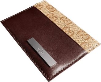 Gucci Kartenetui mit Metallplakette - - Accessories - unisex - Braun - ONE SIZE