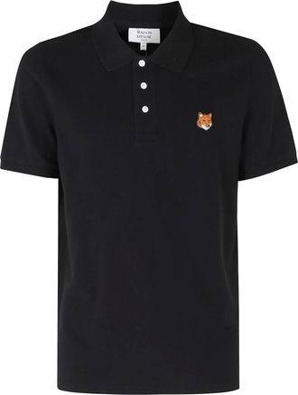 Maison Kitsun&eacute; Homme, Tops, Noir, Taille: M Fox Head Regular Polo