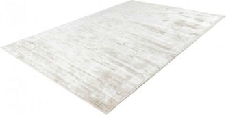 LALEE Lalee - Tapis en viscose fait main uni à mèches courtes Bamboo Ivoire 80x150