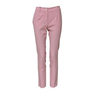 Dolce & Gabbana Rosa Woll Tapered Rei&szlig;verschluss Hose - - Trousers - Damen - Rosa - 2XS