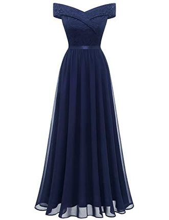 Bbonlinedress Robe Femme Longue de Cocktail Soir&eacute;e Promo Demoiselle Honneur pour F&ecirc;te C&eacute;r&eacute;monie Anniversaire Bal Mariage Navy 2XL-2