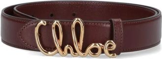 Chlo&eacute; G&uuml;rtel - Adjustable Brown Calf Leather Belt - Gr. L - in Beige - f&uuml;r Damen