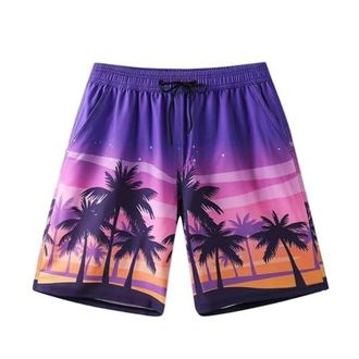 Generic HUIWDP Short de plage pour homme Style vacances Sport Cinq points Coupe ample Surf S&eacute;chage rapide avec doublure int&eacute;rieure, A9, XXL