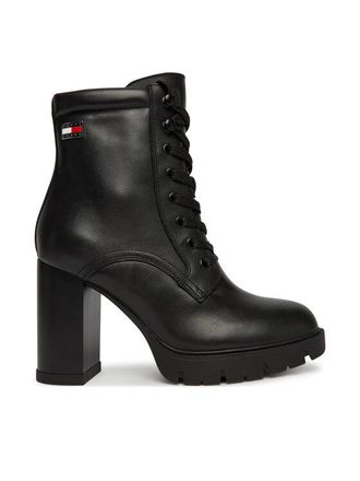 Tommy Jeans Stiefeletten Tjw Lace Up High Heel Boots EN0EN03109 Schwarz