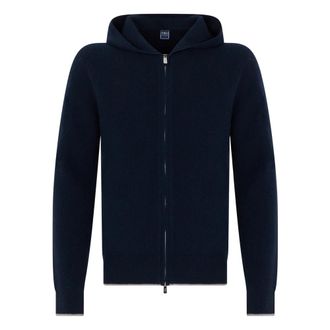 Fedeli Strickjacke mit Rei&szlig;verschluss - - Knitwear - Herren - Blau - L