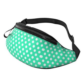 Generic Imprim&eacute; &Agrave; Pois Vert Clair Sac De Voyage Unisexe Sacs Banane Polyvalent Sacoche Ceinture Pour Femme Voyages Camping 14X35Cm