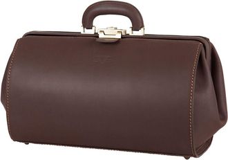 Mika 28058622 - Doktorkoffer Hanver aus Echt Leder/Sattelleder, Doktortasche mit Hauptfach und Schloss, Arztkoffer f&uuml;r Damen und Herren, Hebammentasche, Ar