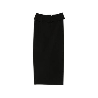 Patrizia Pepe Midi-Rock mit G&uuml;rtel - - Skirts - Damen - Schwarzk - L