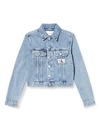 Calvin Klein Jeans Damen Cropped 90s Jacket Jacke, Denim Light, 32
