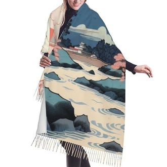 Generic Mer De Nuages Du Soleil Et De La Lune Femme Scarf Confortable Ch&acirc;le &Eacute;l&eacute;gant Foulard Pour Mariage Soir&eacute;e Automne Hiver