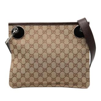 Gucci Sac bandouli&egrave;re en toile Pre-owned - Femme - Pre-owned - Beige - Taille: ONE Size