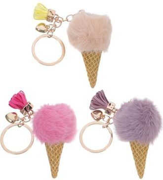 Valiclud Accessoires Porte-Cl&eacute;s Glace de Cornet, Lot de 2, D&eacute;coration Suspendue pour Paquet &agrave; Main et Usage Quotidien