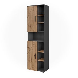 Vicco Hochschrank Anthrazit/Artisan Irma 50x172x30 cm - Badschrank, Gro&szlig;z&uuml;giger Stauraum f&uuml;r W&auml;sche & Handt&uuml;cher