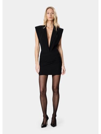 Amazu&igrave;n Tuxedo Lapel Mini Dress - Black