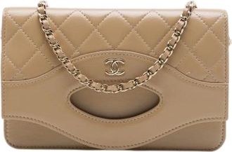 Chanel Sac bandouli&egrave;re matelass&eacute; doccasion - Femme - Pre-owned - Beige - Taille: ONE Size