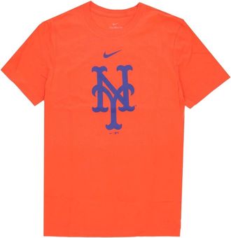 Nike MLB Gro&szlig;es Logo Tee - New York Mets - - Sport - Herren - Orange - L