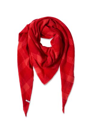 Cecil Damen 5706495 Kariertes Dreiechstuch, Fiery red, Regular