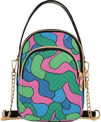 Mnsruu Sac à bandoulière pour femme - Motif rayures rouges et vertes - Petit sac à bandoulière - Sac à main avec sangle réglable