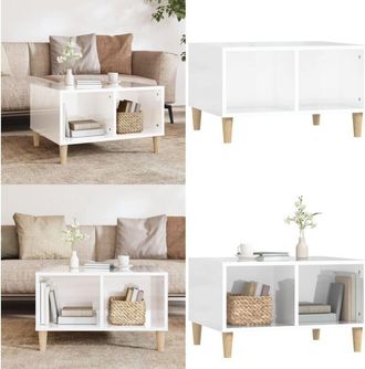 vidaXL Vidaxl - Table basse Blanc brillant 60x50x36,5 cm Bois ding&eacute;nierie - Table Basse Scandinave - Meuble Rangement - Table Dappoint Design - Table Bas