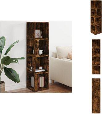 vidaXL Vidaxl - Armoire dangle Chêne fumé 33x33x132 cm Bois dingénierie - Meuble Dangle - Armoire Dangle - Rangement - Étagère - Bibliothèque