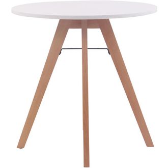 Clp Table basse nordique &eacute;tag&egrave;re ronde et cadre en bistrot et jambes en bois de h&ecirc;tre 75 cm