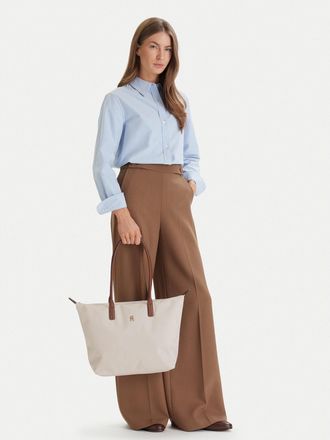 Tommy Hilfiger Handtasche Tommy Hilfiger Popette Tote AW0AW17711 &Eacute;cru