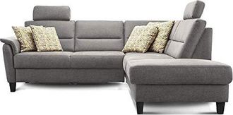 Cavadore Cavadore Schlafsofa Palera mit Federkern / L-Form Sofa mit Bettfunktion / 236 x 89 x 212 / Büffellederoptik Hellgrau