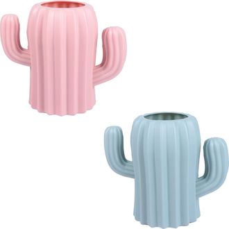DOITOOL 2 x Kaktus-Stiftehalter, Pinselhalter, Schreibtisch-Dekoration, Aufbewahrungsbox