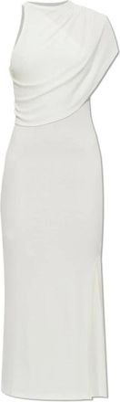 Courr&egrave;ges Femme, Robes, Blanc, Taille: 38 FR Robe avec logo brod&eacute;