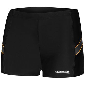 Aqua Speed Badehose eng Herren + gratis eBook | Retro Schwimmhosen M&auml;nner | UV Mens Badepants | Badebekleidung | Wiliam, Gr. L, 133 Black Grey orange