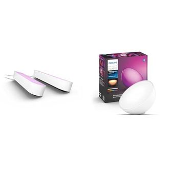 Philips Hue White & Color Ambiance Play Lightbar Doppelpack Basis-Set (500 lm) & White & Color Ambiance Go Tischleuchte (530 lm)