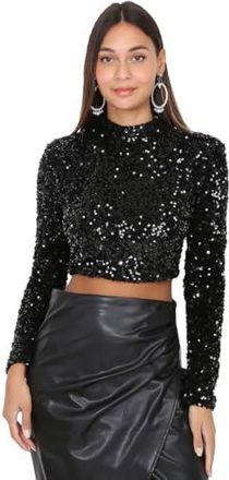 La Modeuse Crop top à sequins