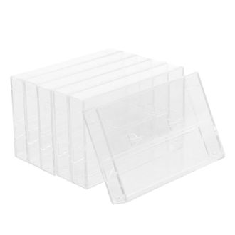 Valiclud 6 St&uuml;ck Transparente Kassettenboxen Aufbewahrungskisten aus Kunststoff Stapelbare Organizer f&uuml;r Standard audiokassetten Sch&uuml;tzende Boxen zur Ordentlic