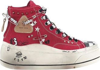 R13 Femme, Chaussures, Rouge, Taille: 40 EU Kurt High Top Baskets