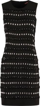 Max Mara Femme, Robes, Noir, Taille: 38 FR Robe fourreau sans manches avec d&eacute;tail doeillets