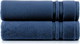 Egeria Manhattan Gold Duschtuch, 70x140 cm,Weiches, hoch absorbierendes, schnell trocknendes duscht&uuml;cher gro&szlig; f&uuml;r den t&auml;glichen Gebrauch, 2 Pack, Staubblau